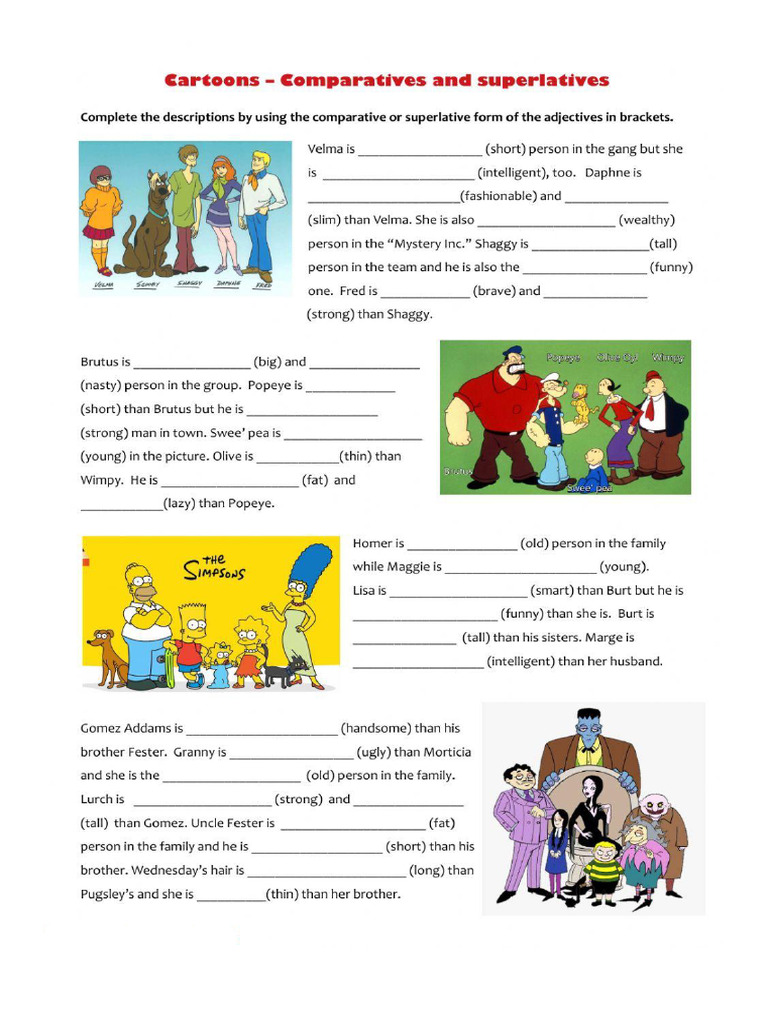 Comparative and Superlative Exercise | PDF