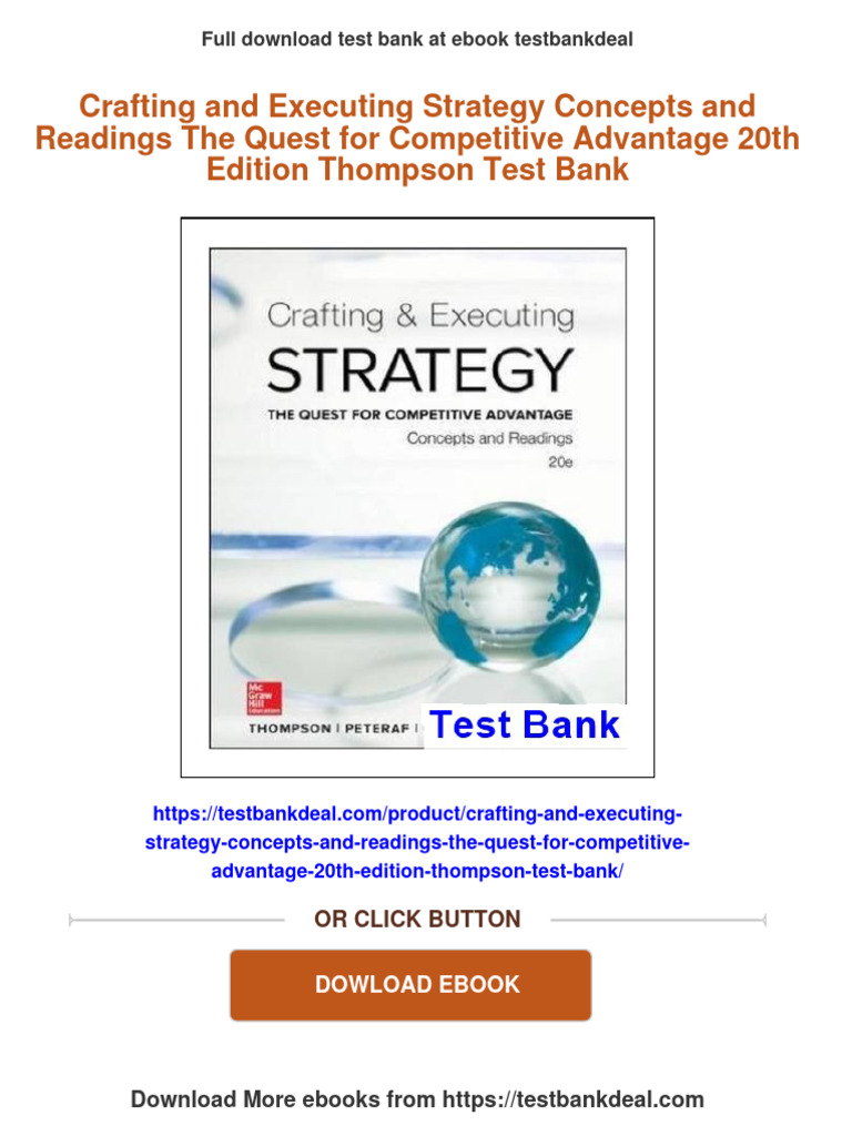 Crafting and Executing Strategy Concepts and Readings The Quest For ... Crafting and Executing Strategy Concepts and Readings The Quest For ...