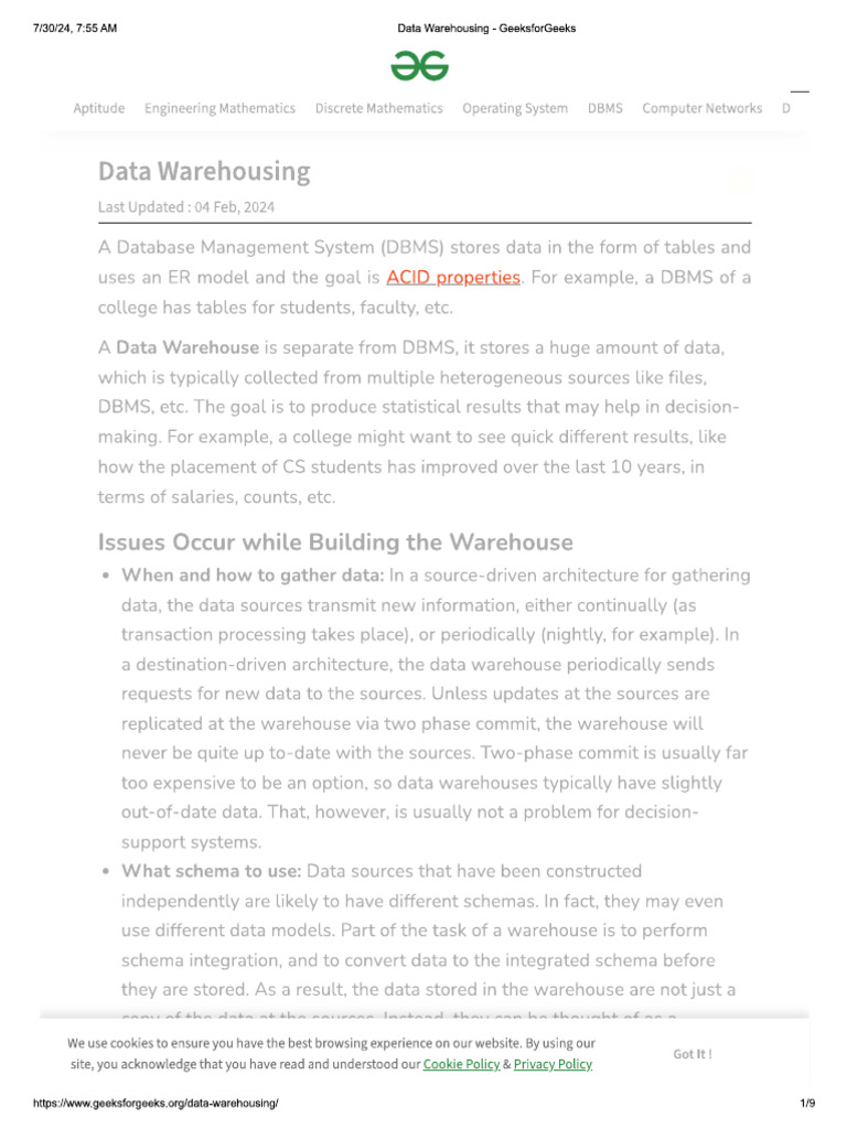 Data WareHOuse | PDF