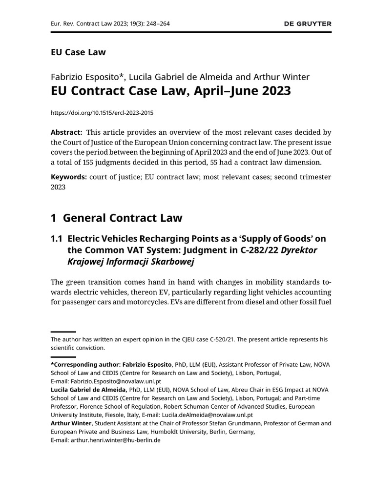 10.1515 - Ercl 2023 2015 | PDF | European Union Law | Employment