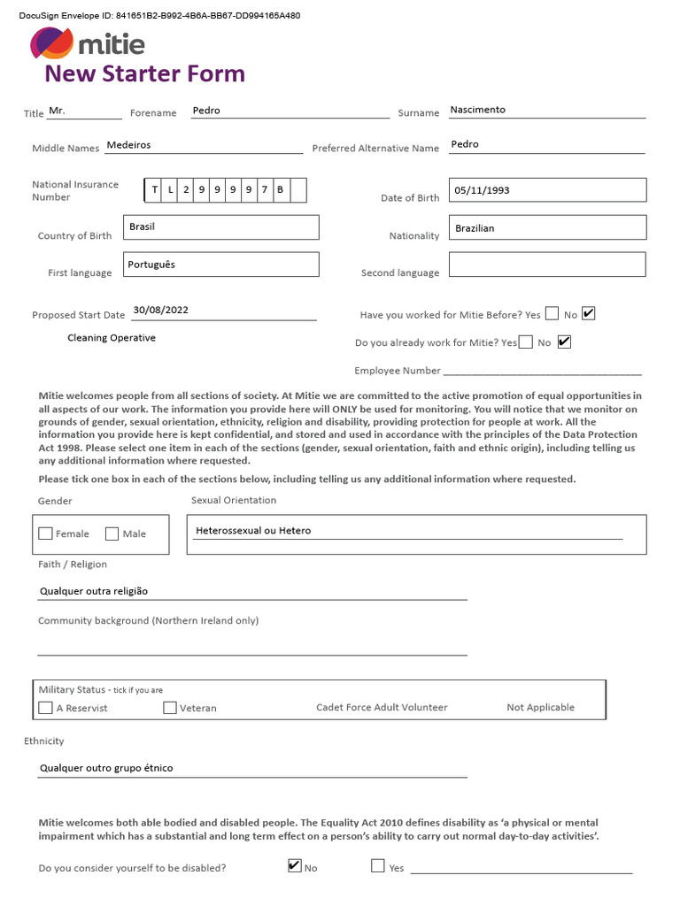 HourlyNewStarterForm Version 1 | PDF | Justice | Crime & Violence