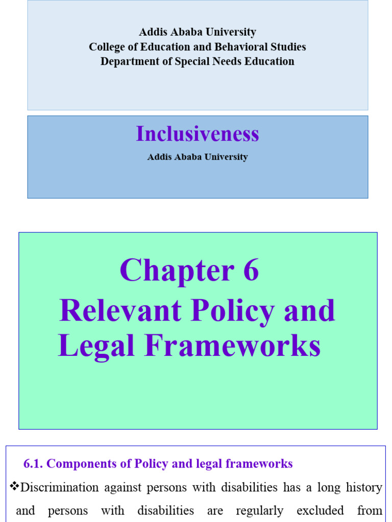 Legal Frameworks for Disability Inclusiveness | PDF | Disability ...