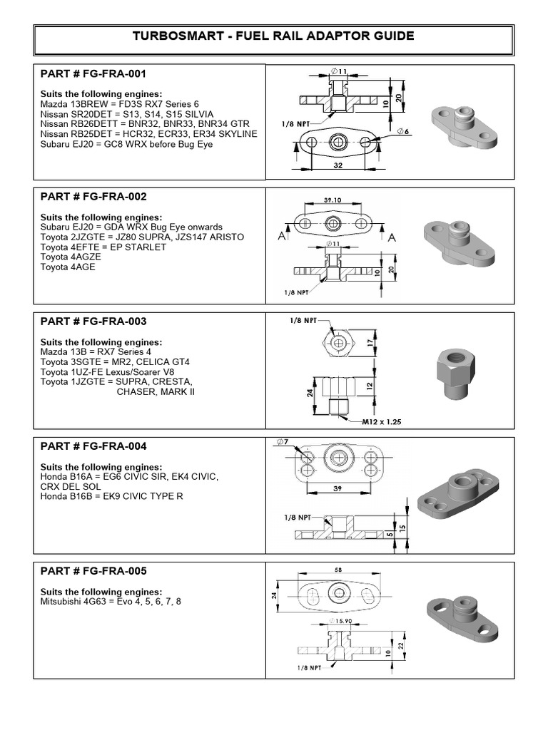 Fuel Rail Adaptor Guide | PDF | Technology & Engineering
