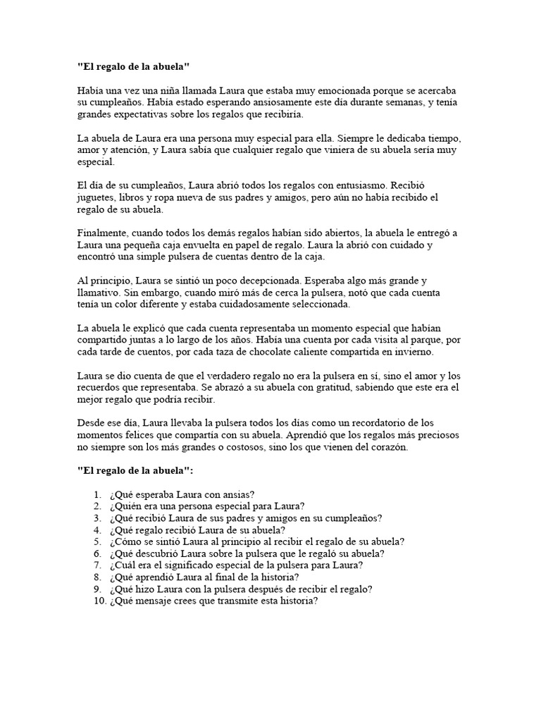 El regalo especial de la abuela | PDF