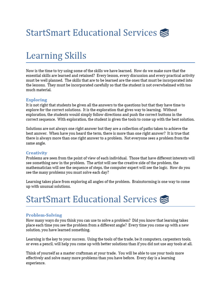 My StartSmart Learning Strategies | PDF | Cognitive Psychology | Cognition