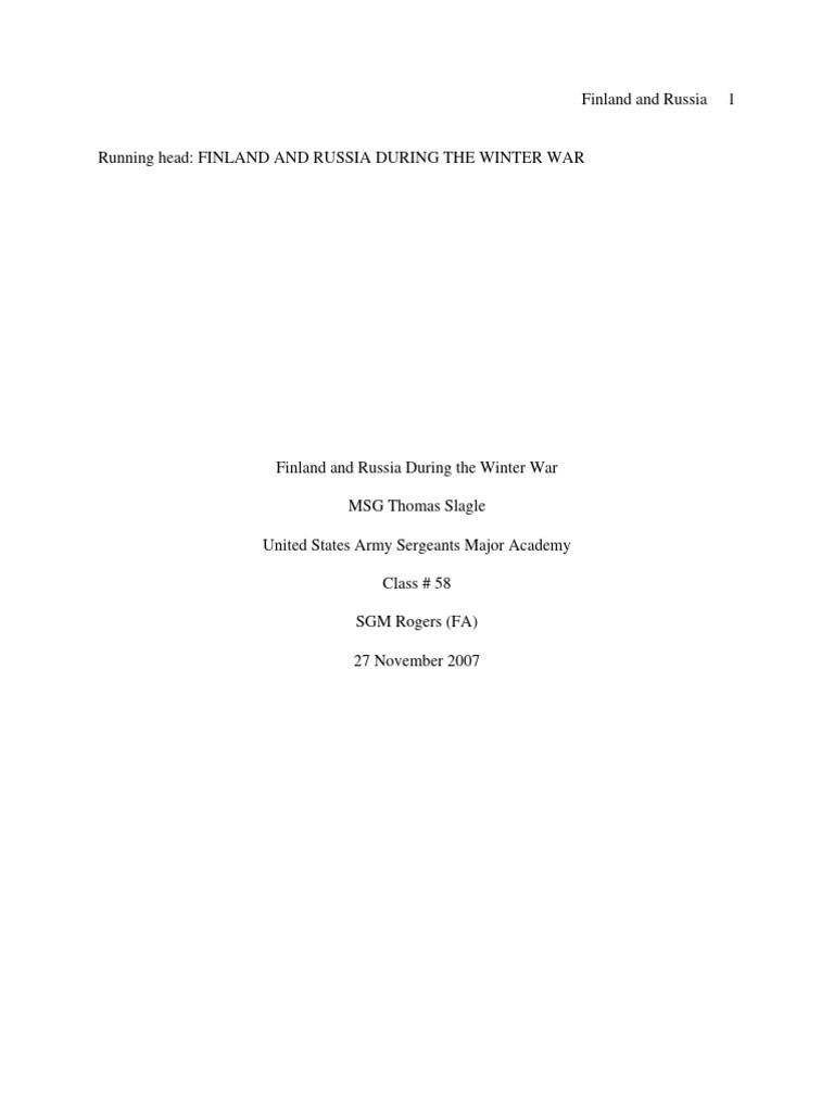Finland and Russia Winter War Overview | PDF | Finland | Red Army