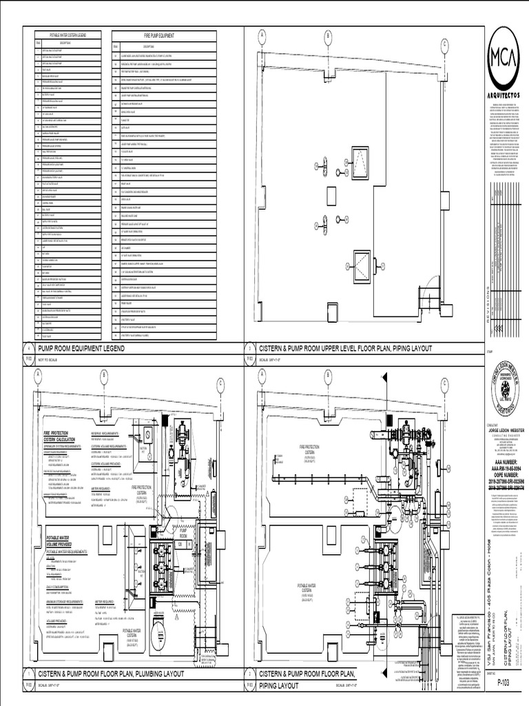 Cistern and Pump Room Layout Plan | PDF | Valve | Pump
