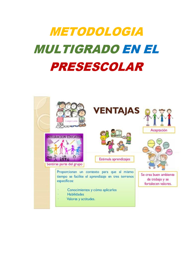 M1 Metodologia Multigrado en Preescolar | PDF | Enseñando | Plan de ...