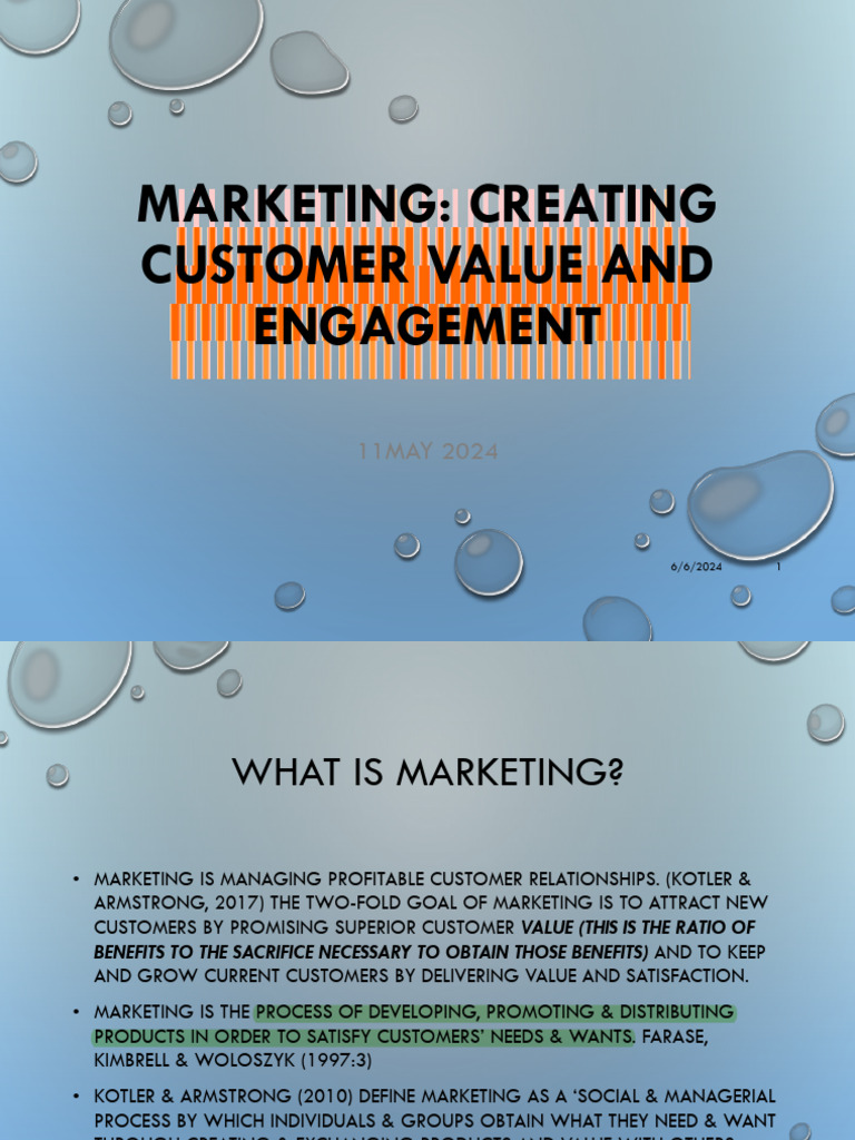Marketing Creating Customer Value and Engagement | PDF | Marketing ...