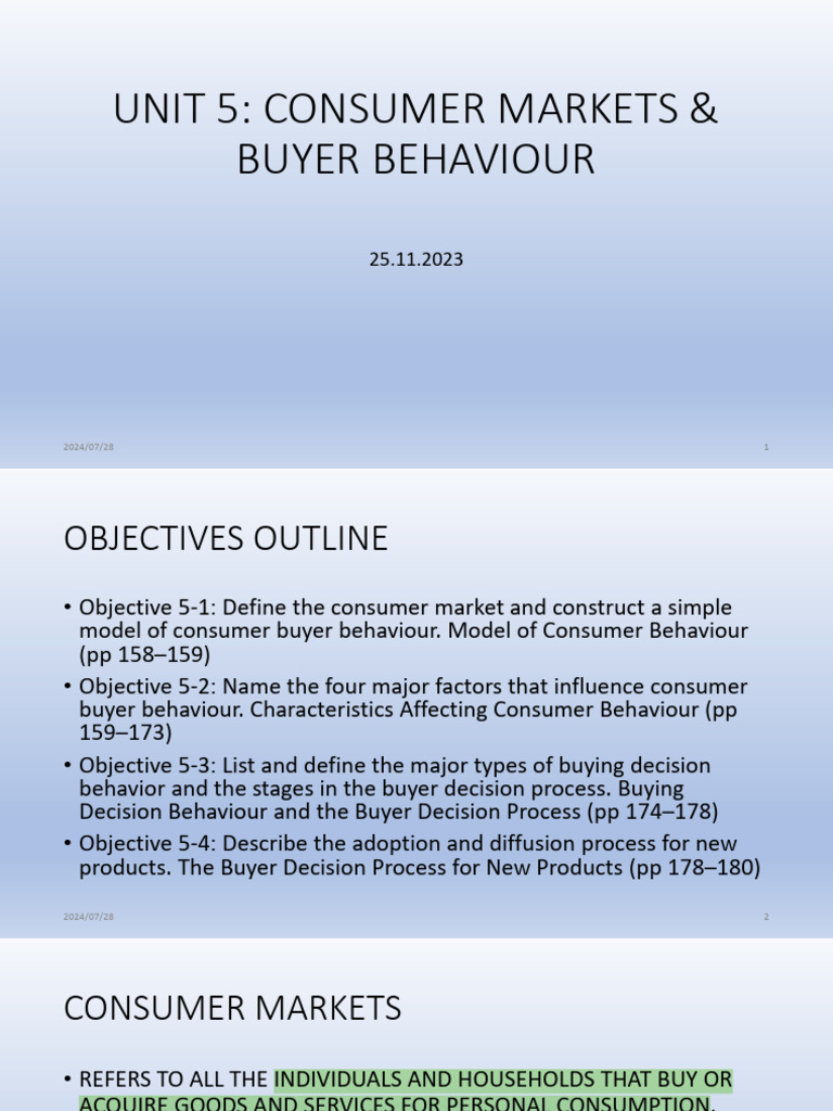 Consumer Markets & Buyer Behavior Insights | PDF | Consumer Behaviour ...