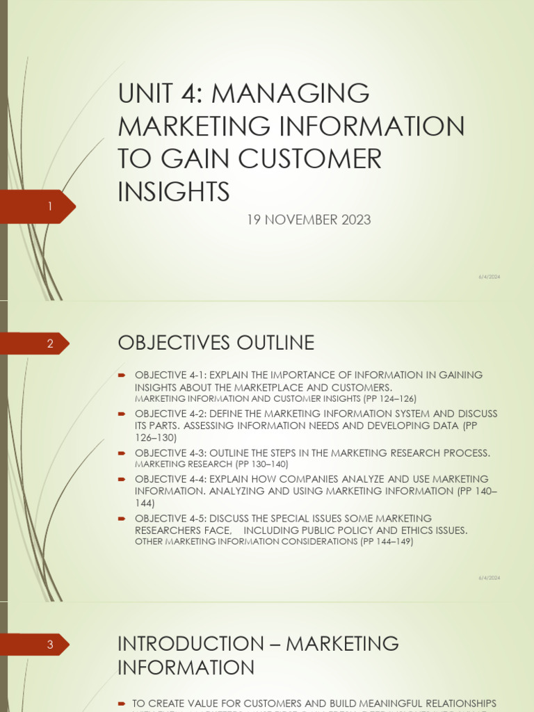 Managing Marketing Information | PDF | Sampling (Statistics) | Marketing