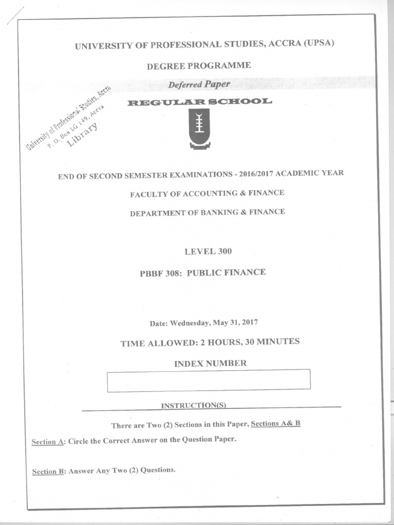 PBBF 308 Public Finance | PDF