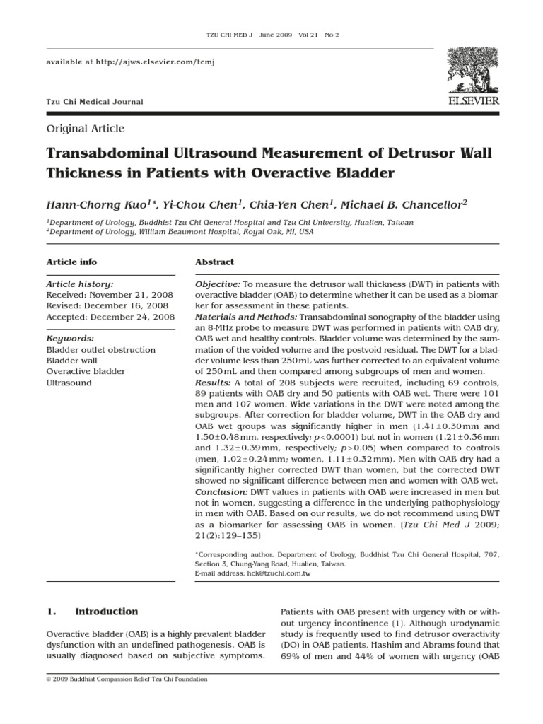 Medida Do Musculo Detrusor Us Bexiga Hipoativa | PDF | Urology ...