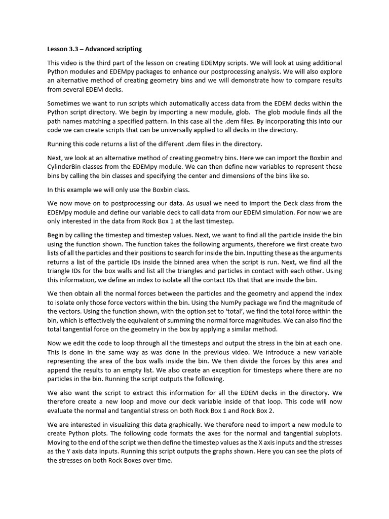 Lesson3.3 AdvancedScripting | PDF | Force | Stress (Mechanics)