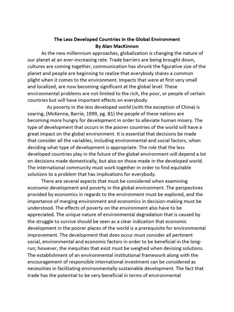 The Less Developed Countries in The Global Environment | PDF ...