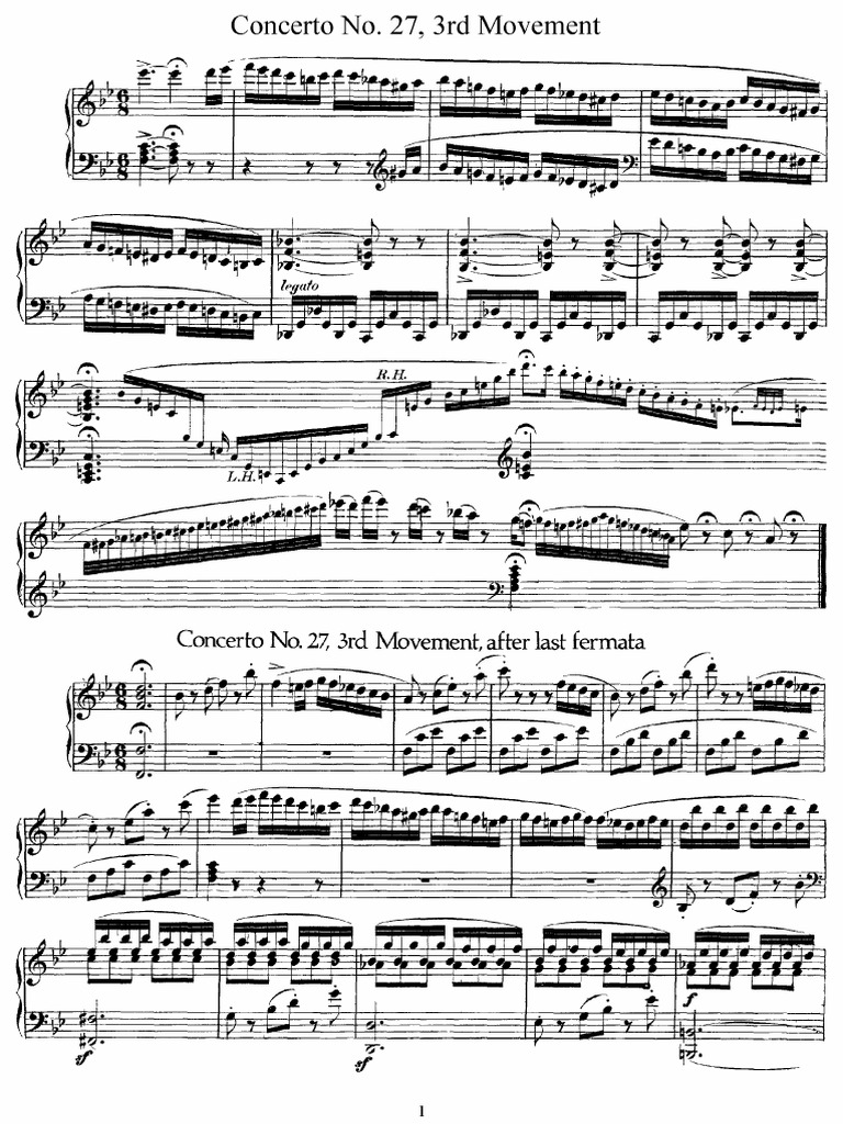 Mozart - Cadenza - Piano Concerto no 27 | PDF