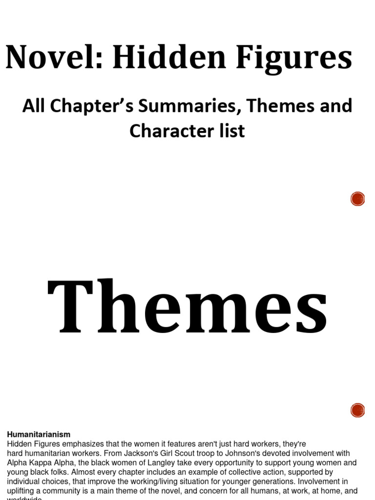 Hidden Figures All Summaries Character List and Themes | PDF ...