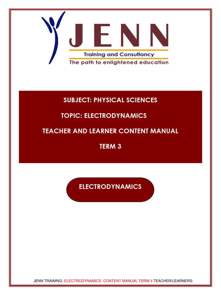 Electrodynamics Content Manual | PDF | Electromagnetic Induction | Electric Generator