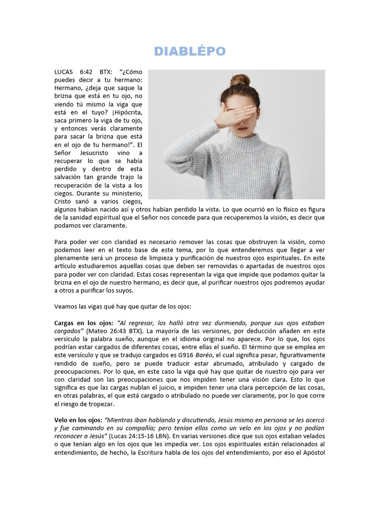 Quitar el Velo Espiritual en la Biblia | PDF | Creencia religiosa y ...