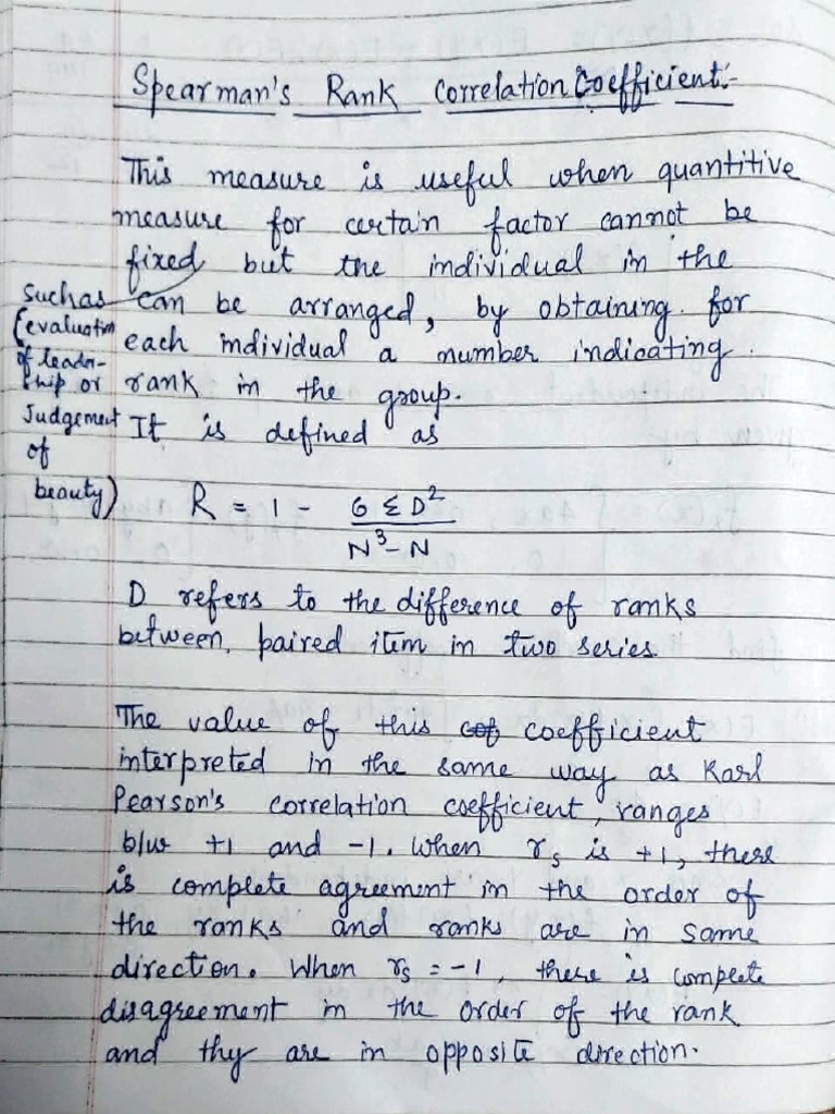 Rank Correlation Coefficient | PDF | Multivariate Statistics | Statistical Analysis
