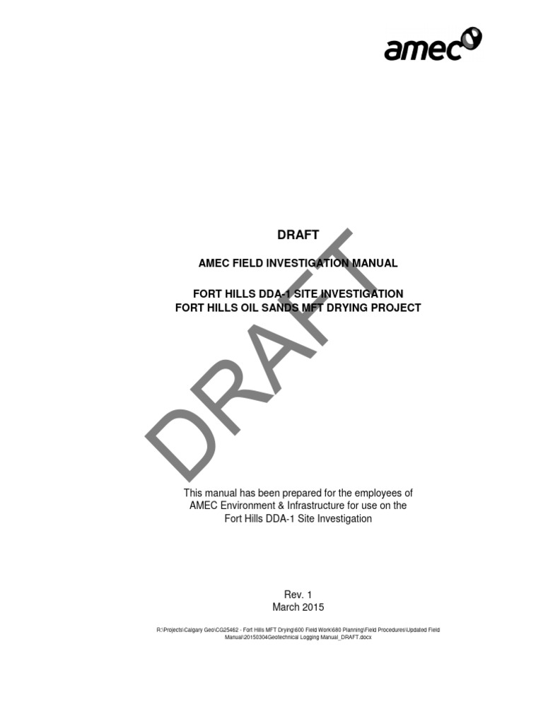 0014-Amec Field Investigation Manual | PDF | Silt | Natural Materials