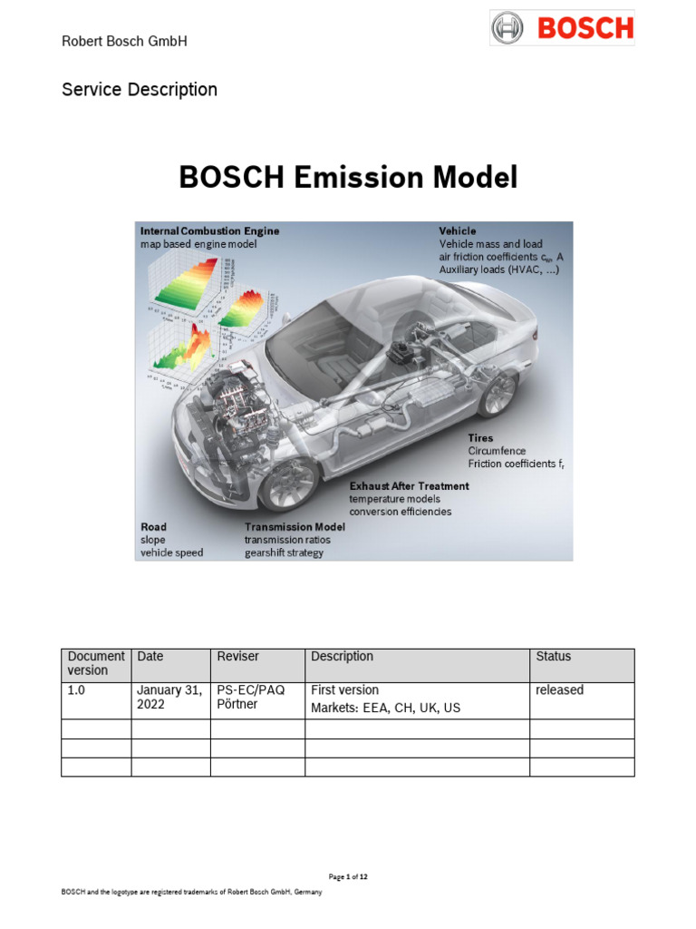 Bosch EmissionModel | PDF | Exhaust Gas | Engines