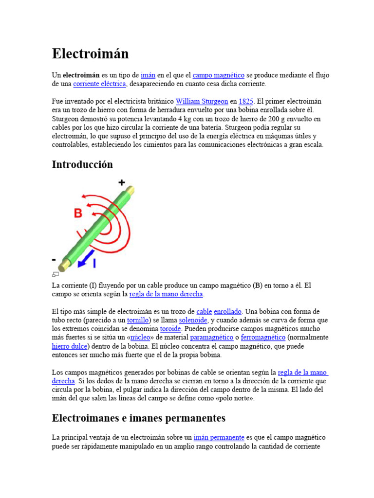 Electroimán | PDF | Ciencia de los Materiales | Física