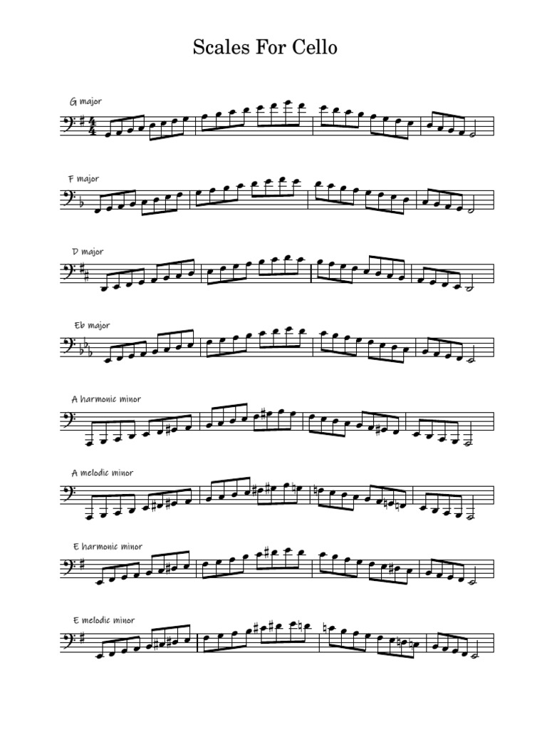 Scales For Cello | PDF