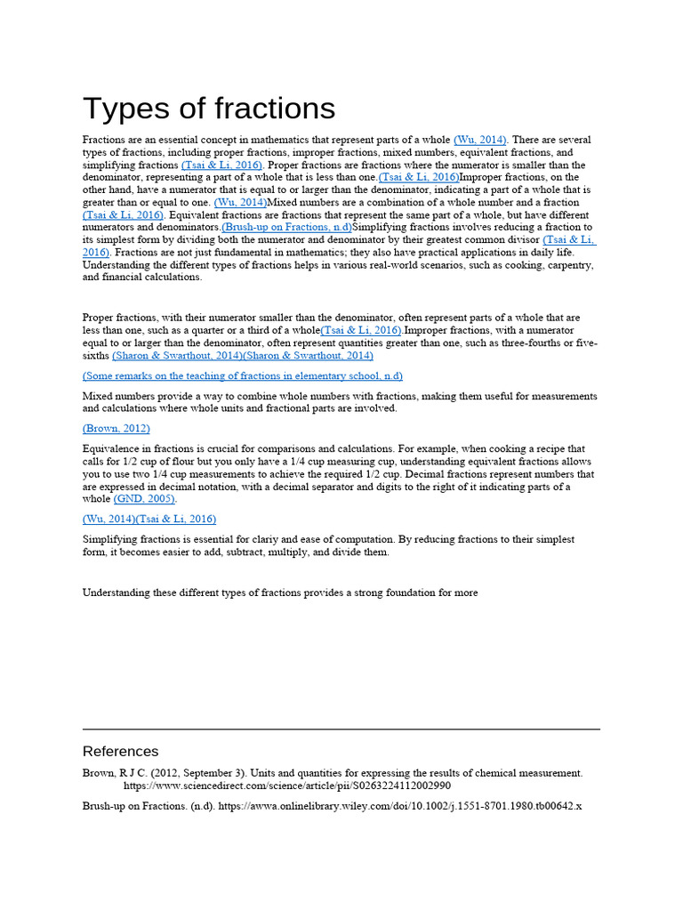 Understanding Types of Fractions | PDF | Mathematics | Mathematical ...