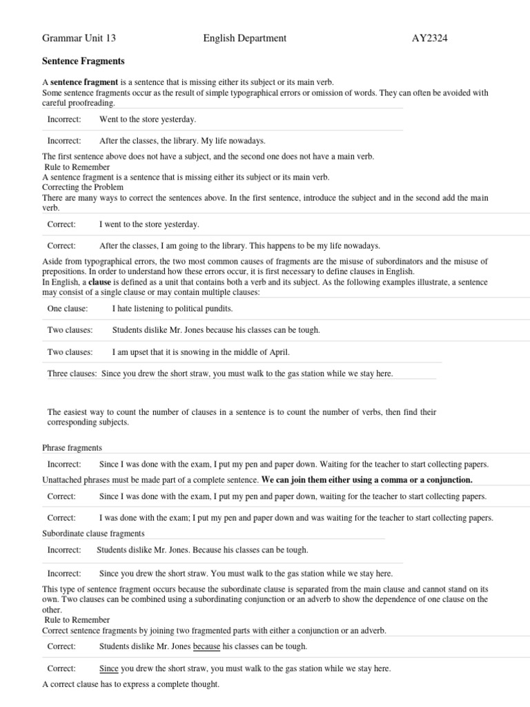 Grammar Unit 13 Middle School Rules and Practice | PDF | Comma ...