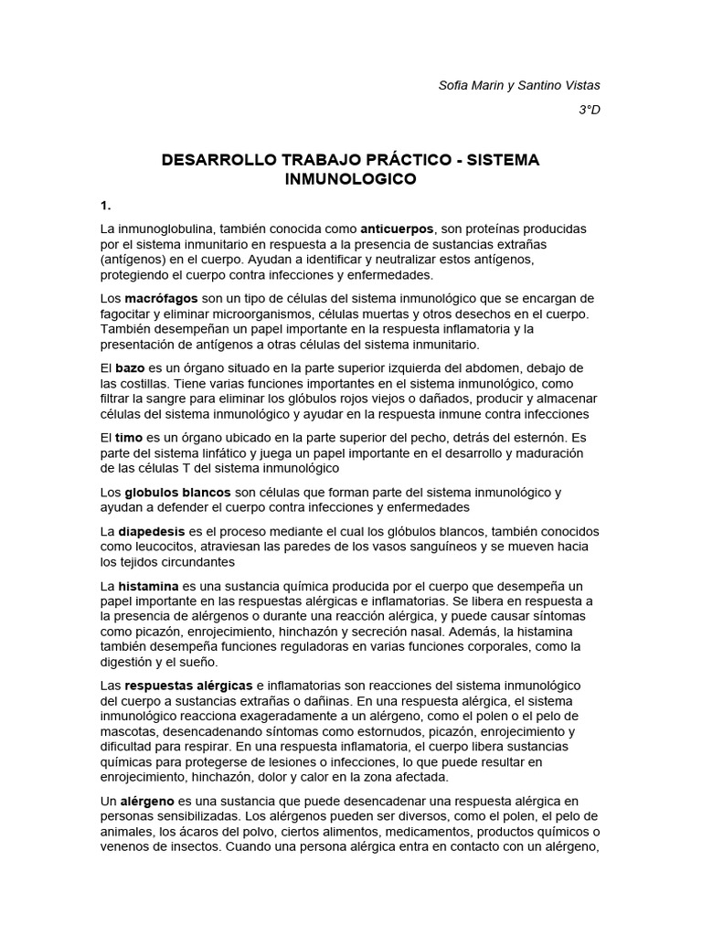 TP Bio | PDF | Sistema inmune | Leucocito