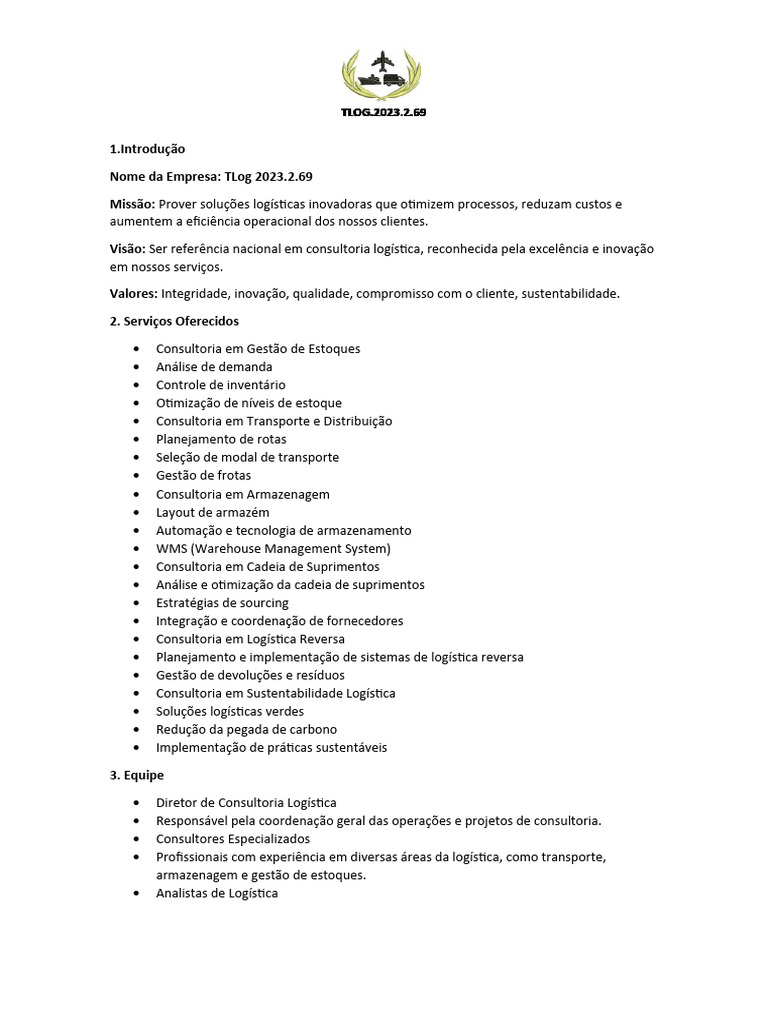 Consultoria Logística Inovadora TLog 2023 | PDF | Logística | Cadeia de ...
