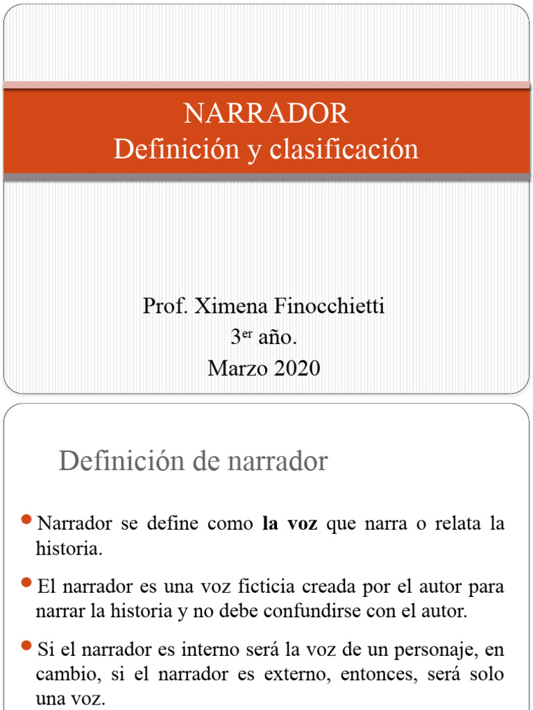 2 - Narrador Definición y Clasificación | PDF | Narración