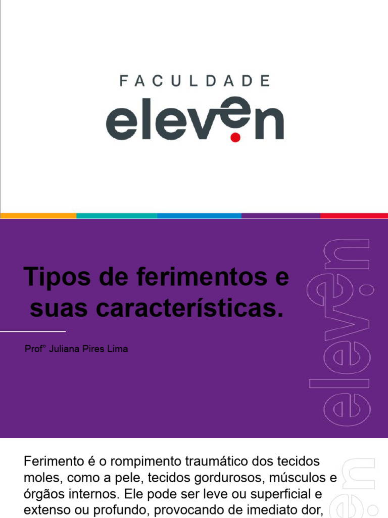 Tipos de Ferimentos e Suas Características | PDF | Sistema circulatório ...