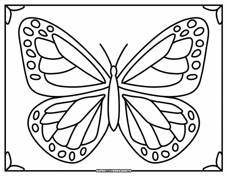 Monarch Butterfly Coloring Page | PDF