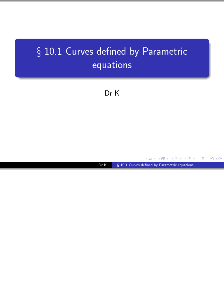 10.1 Parametric Equations | PDF | Equations | Curve