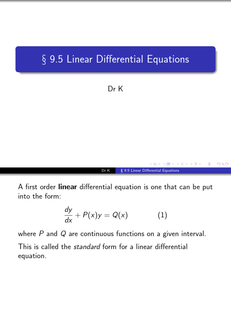 Linear Differential Equations Guide | PDF | Equations | Integral