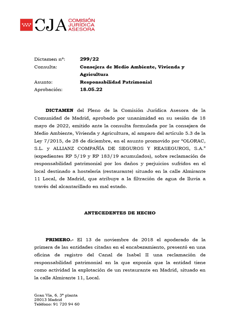 Dictamen 299-22 Des | PDF | Seguro | Reaseguro