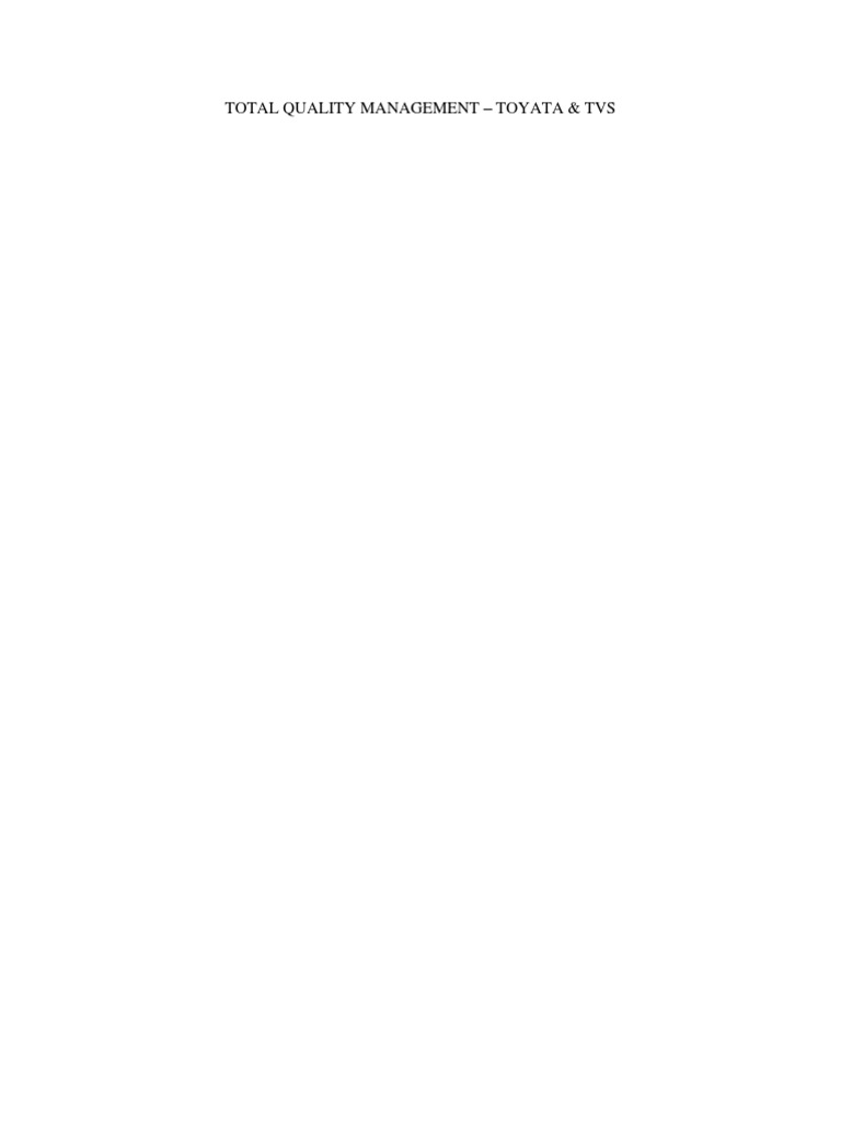 Total Quality Management On Toyota | PDF | Iso 9000 | Quality Management