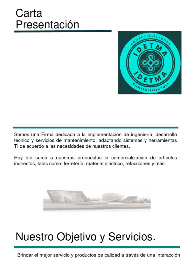 Idetma V5 Carta Presentación | PDF
