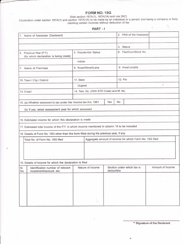 Form 15G | PDF