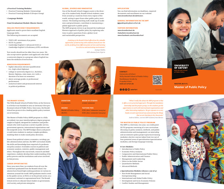 Flyer Willy Brandt School of Public Policy Uni Erfurt Englisch | PDF ...