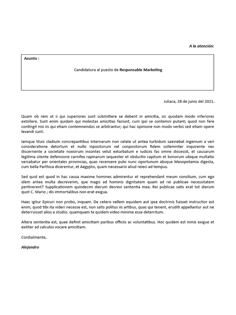 Modelo de Carta | PDF