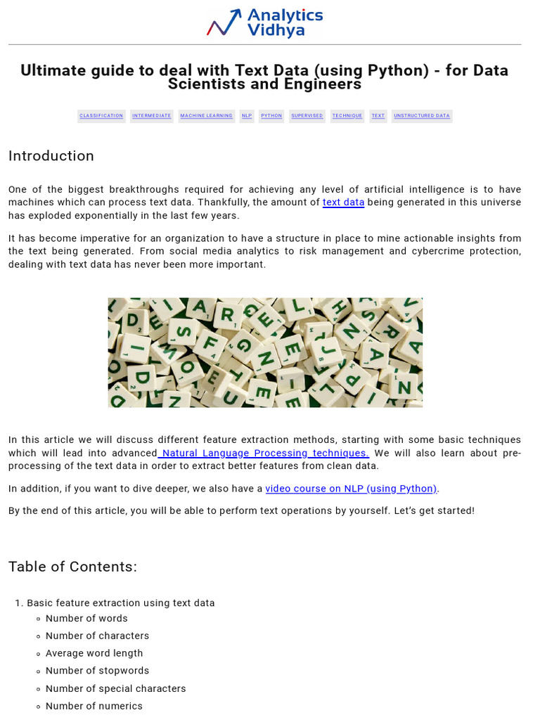 03 The-Different-Methods-Deal-Text-Data-Predictive-Python | PDF | Computers