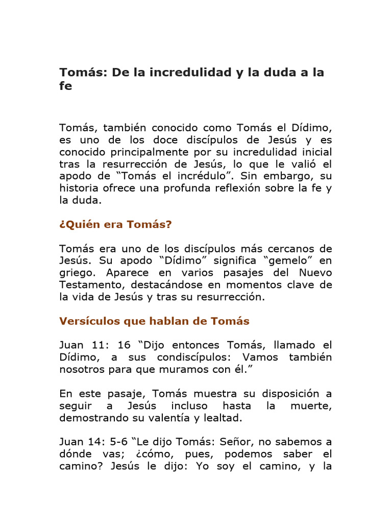 Tomas El Apostol de Jesus | PDF