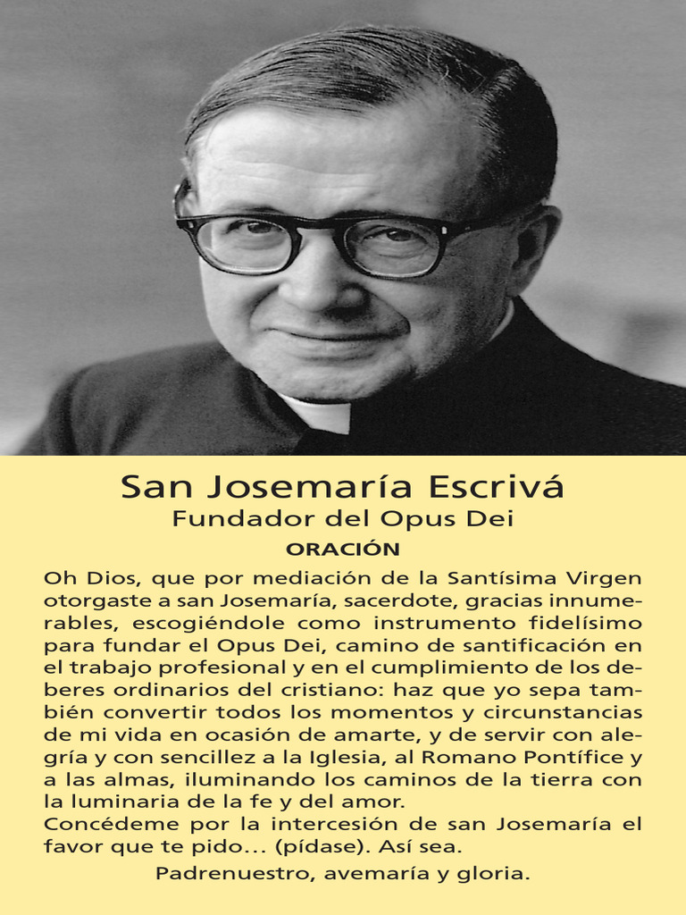 San Josemaria Escriva Balaguer-Oracion Estampa20230314173111022957 ...