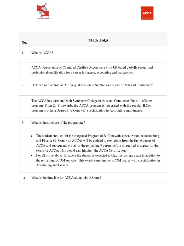 ACCA-FAQ15-8-2021 | PDF | Educational Stages