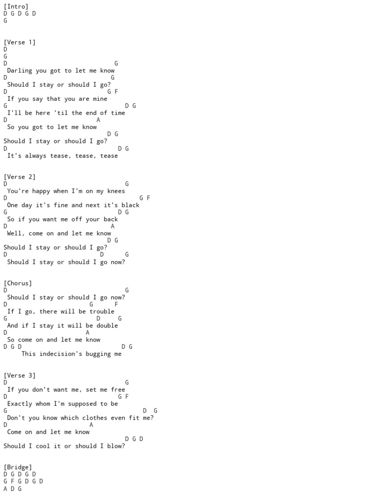 Should I Stay or Should I Go9 | PDF