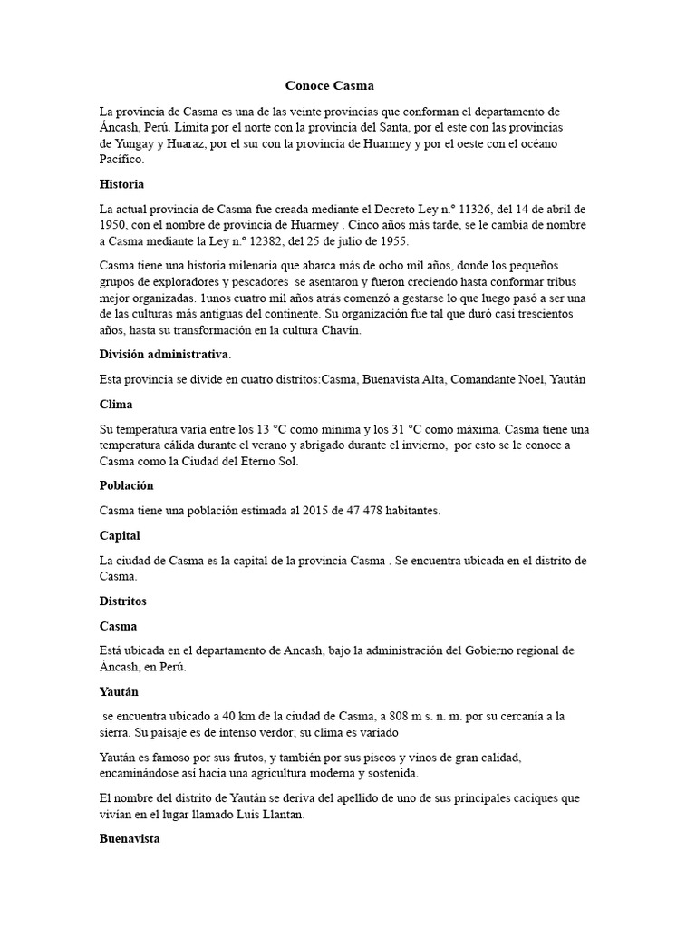 Casma | PDF | Ciencias de la Tierra