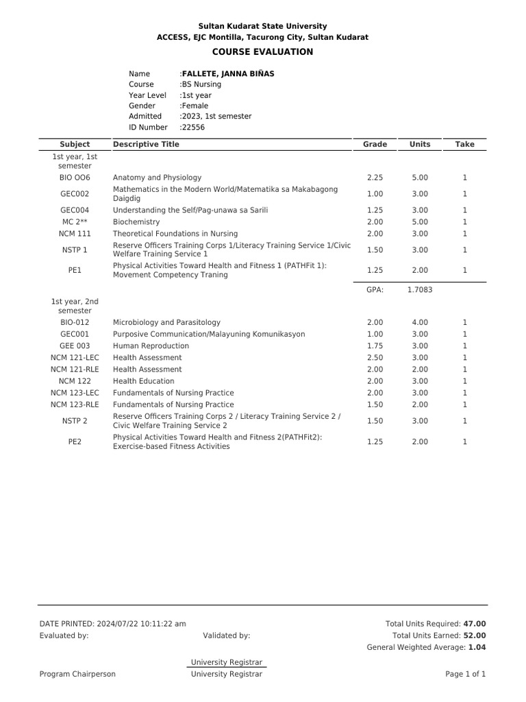 Evaluation Sheet | PDF
